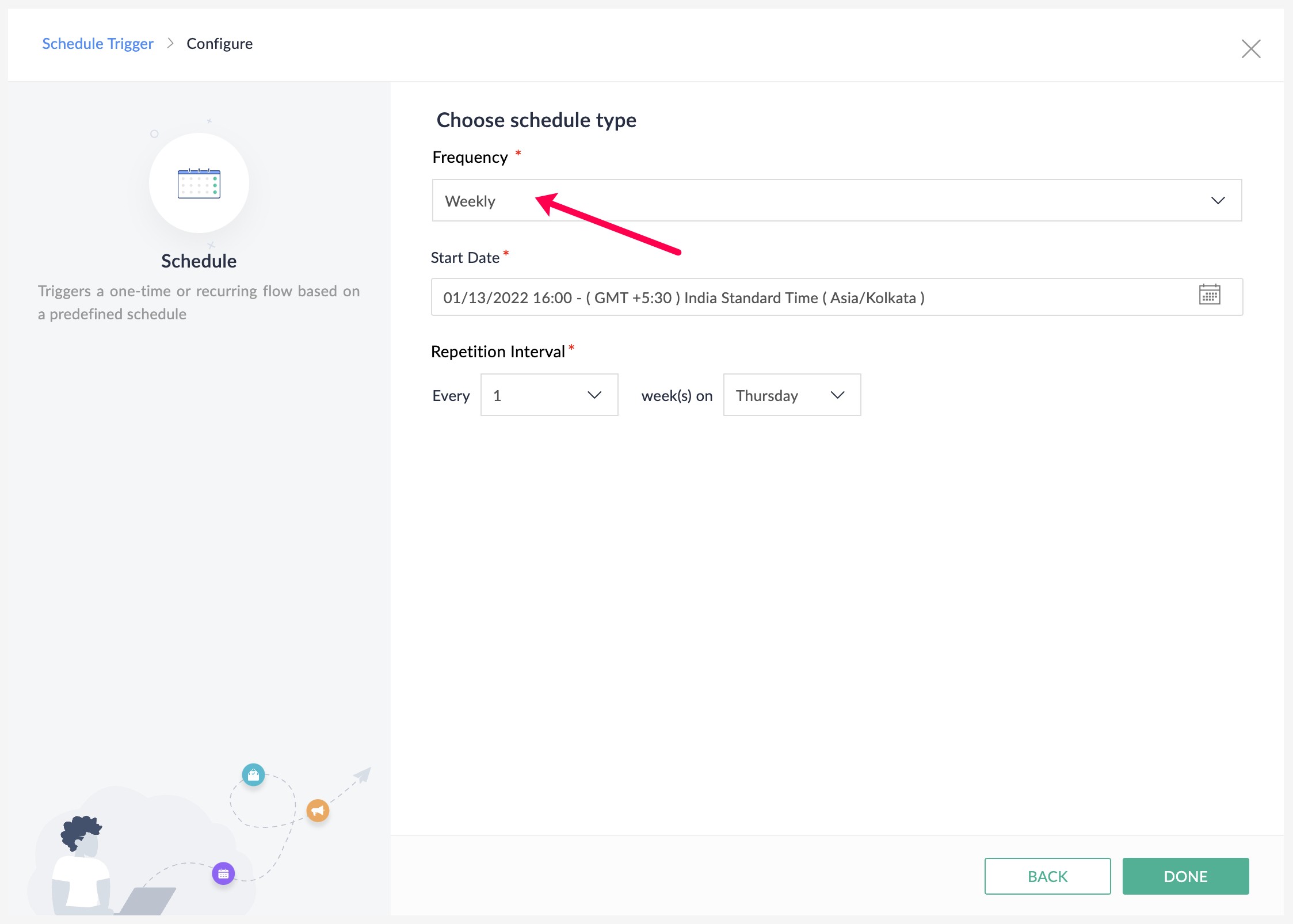 How to automatically send reminders to your team on a schedule | Zoho Flow